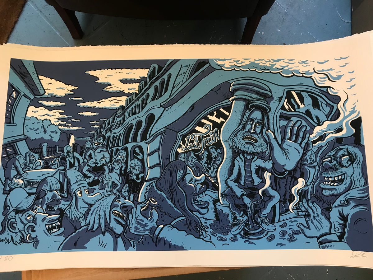 Flu Hartberg: "Last Train" Silketrykk – No Comprendo Press